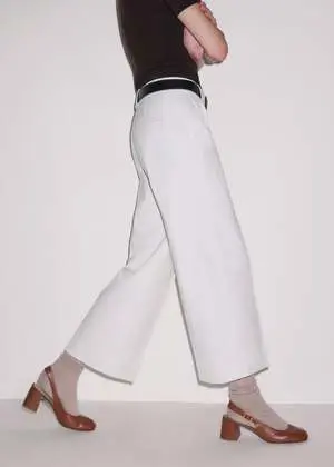ME+EM Textured Straight Crop Trousers