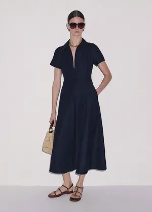 ME+EM Fit + Flare Shirt Midi Dress