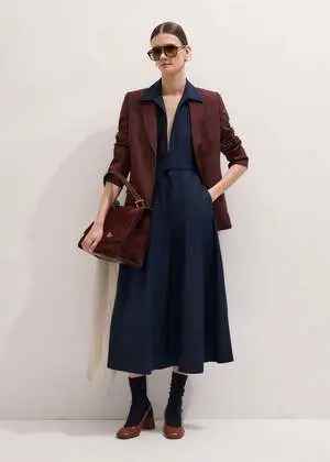 ME+EM Fit + Flare Shirt Midi Dress