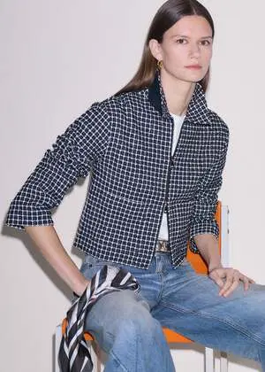 ME+EM Textured Zip-front Relaxed Top