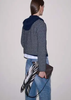ME+EM Textured Zip-front Relaxed Top
