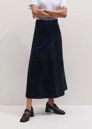 ME+EM A-line Maxi Skirt - Navy