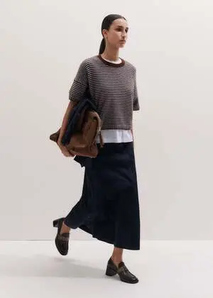 ME+EM A-line Maxi Skirt - Navy