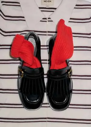 ME+EM Striped Slim Tee With Zip
