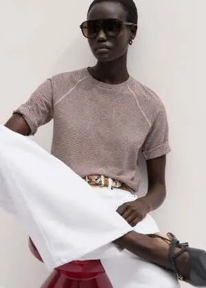 ME+EM Soft Washed Stripe Raglan Tee