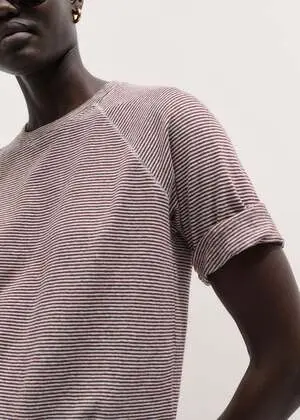 ME+EM Soft Washed Stripe Raglan Tee