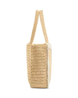 Valentino Garavani Vlogo Raffia Large Tote - Natural