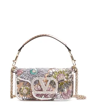 Valentino Garavani Small Vlogo Sequined Shoulder Bag