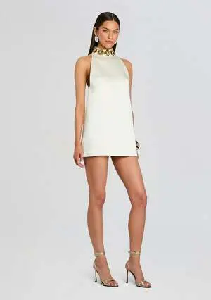 Retrofete Giacinta Embellished Mini Dress - Cream/gold