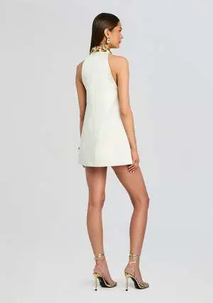 Retrofete Giacinta Embellished Mini Dress - Cream/gold
