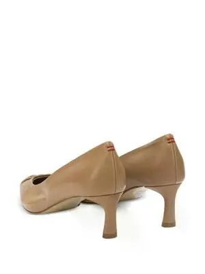 HALMANERA Gathered Leather Pumps