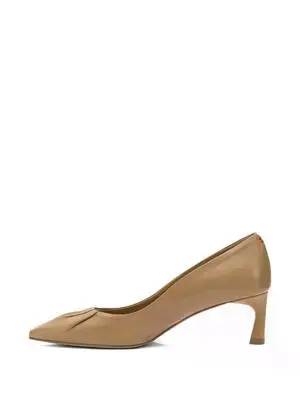 HALMANERA Gathered Leather Pumps