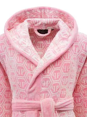 Philipp Plein Hooded Patterned Bath Robe