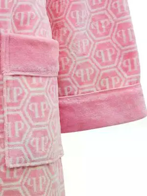 Philipp Plein Hooded Patterned Bath Robe