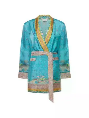 PIERRE-LOUIS MASCIA Paisley-print Coat - Blue