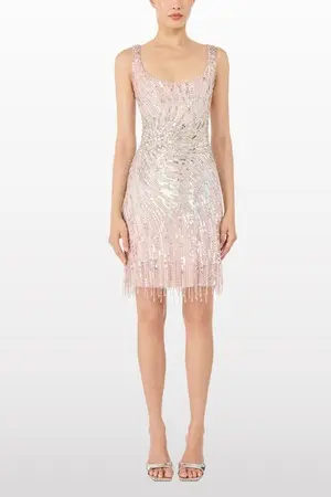 Jenny Packham Swirly Sequin-embellished Mini Dress