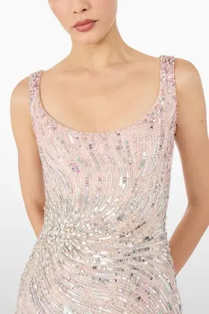 Jenny Packham Swirly Sequin-embellished Mini Dress