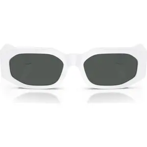 Versace 55mm Irregular Sunglasses - White