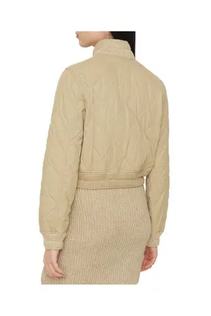 Burberry Quilted Gabardine Bomber Jacket - Dune Beige