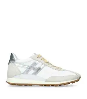 Hogan H669 Allacciato Leather Sneakers - Silver