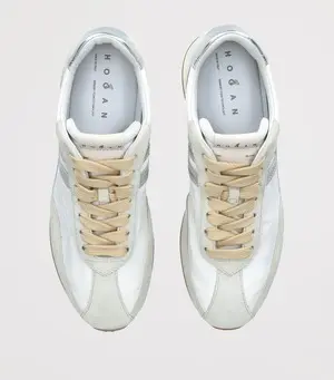 Hogan H669 Allacciato Leather Sneakers - Silver