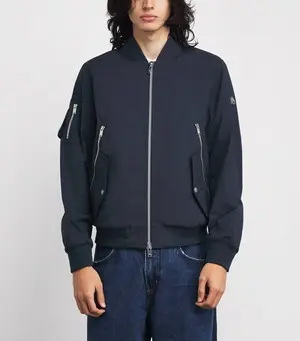 Moose Knuckles Courville Crinkle Bomber Jacket - Navy