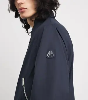 Moose Knuckles Courville Crinkle Bomber Jacket - Navy