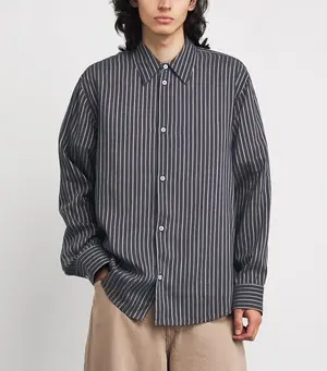 Studio Nicholson Cotton Stripe Oversized Shirt - Blue