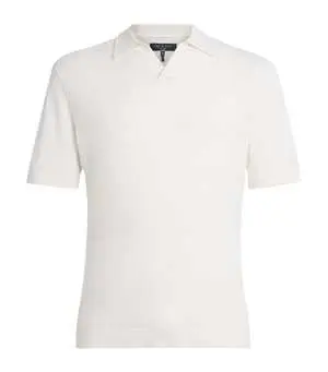 Rag & Bone Cotton Rib-knit Polo Shirt