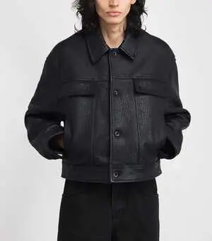 Studio Nicholson Oversized Doyard Leather Jacket