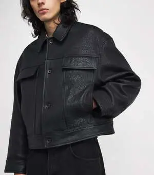 Studio Nicholson Oversized Doyard Leather Jacket