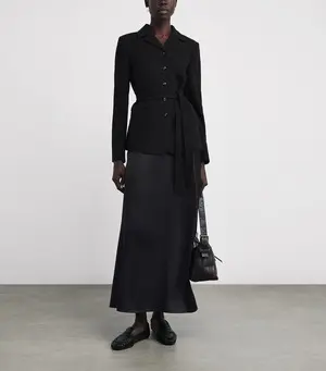 Theory Satin Midi Skirt