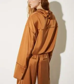Max & Co. Stretch-silk Cowl-neck Blouse - Yellow