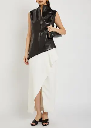 Khaite Von Split-front Asymmetric Leather Top