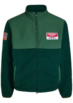 CHERRY LOS ANGELES Racing Appliquéd Panelled Fleece Jacket