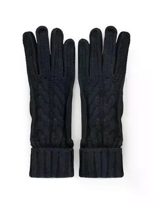 MOORER Cable-knit Gloves - Black