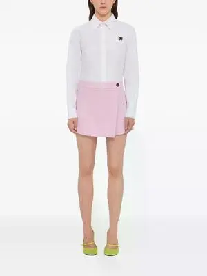 MSGM Button-fastening Wrap Shorts - Pink