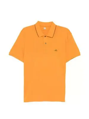 C.P. COMPANY Logo-embroidered Polo Shirt - Orange