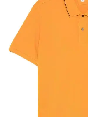 C.P. COMPANY Logo-embroidered Polo Shirt - Orange