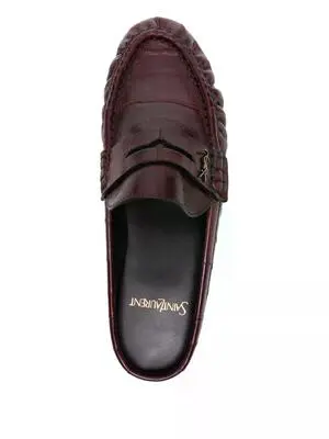 Saint Laurent Le Loafer Round-toe Mules - Red