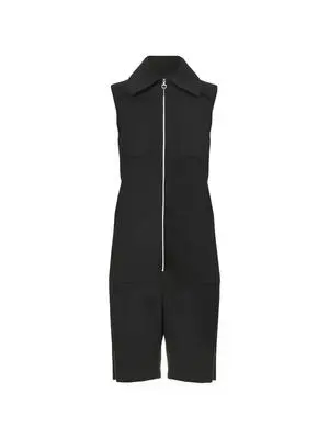FERRAGAMO Collared Patch Pocket Playsuit - Black