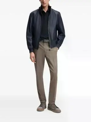 BOSS Polo Shirt In Cotton Jacquard - Blue