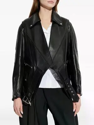 Givenchy Lambskin Zip-up Jacket - Black