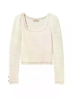 TWINSET Crochet Trim Sweater