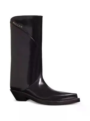 MUGLER Pointed Leather Boots