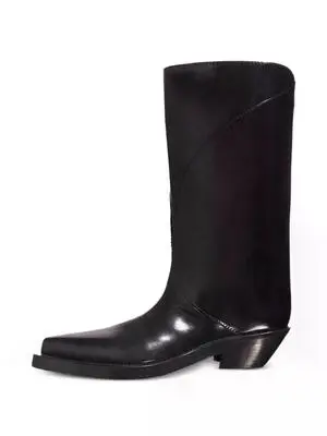 MUGLER Pointed Leather Boots