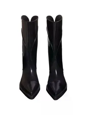 MUGLER Pointed Leather Boots