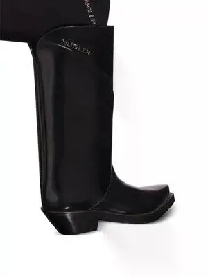 MUGLER Pointed Leather Boots