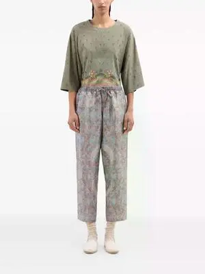 PIERRE-LOUIS MASCIA Aloe Paisley Silk Trousers - Blue