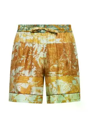 PIERRE-LOUIS MASCIA Floral-print Shorts - Brown